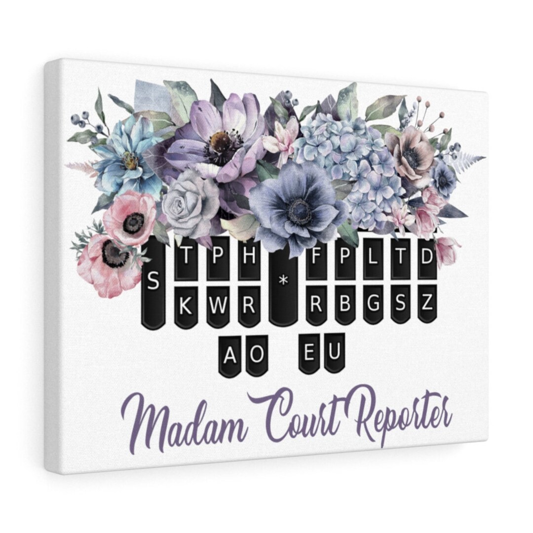 Madam Court Reporter Steno Keyboard Art, Watercolor Digital Art Canvas ...