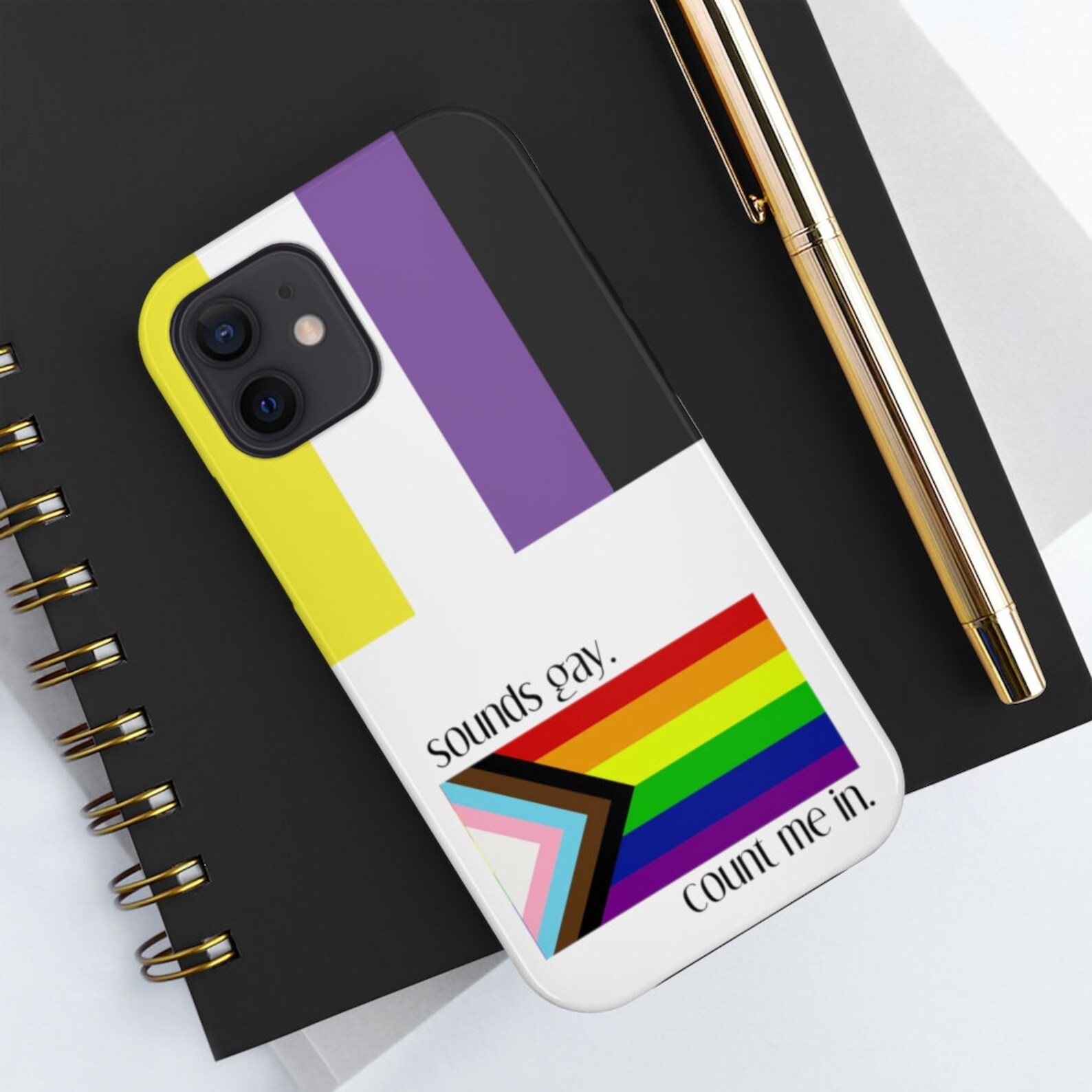 Nonbinary Flag LGBTQ Pride Case Mate Tough Iphone Cases | Etsy