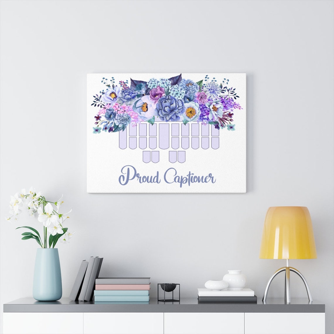 Proud Captioner Steno Key Art, Court Reporter, Stenographer, Canvas ...