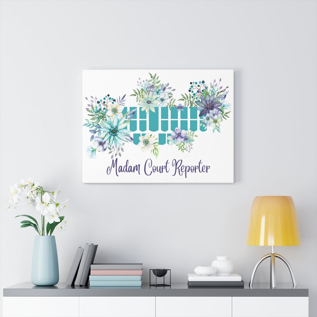 Watercolor Blue and White Steno Keyboard, Court Reporter, Madam Court ...