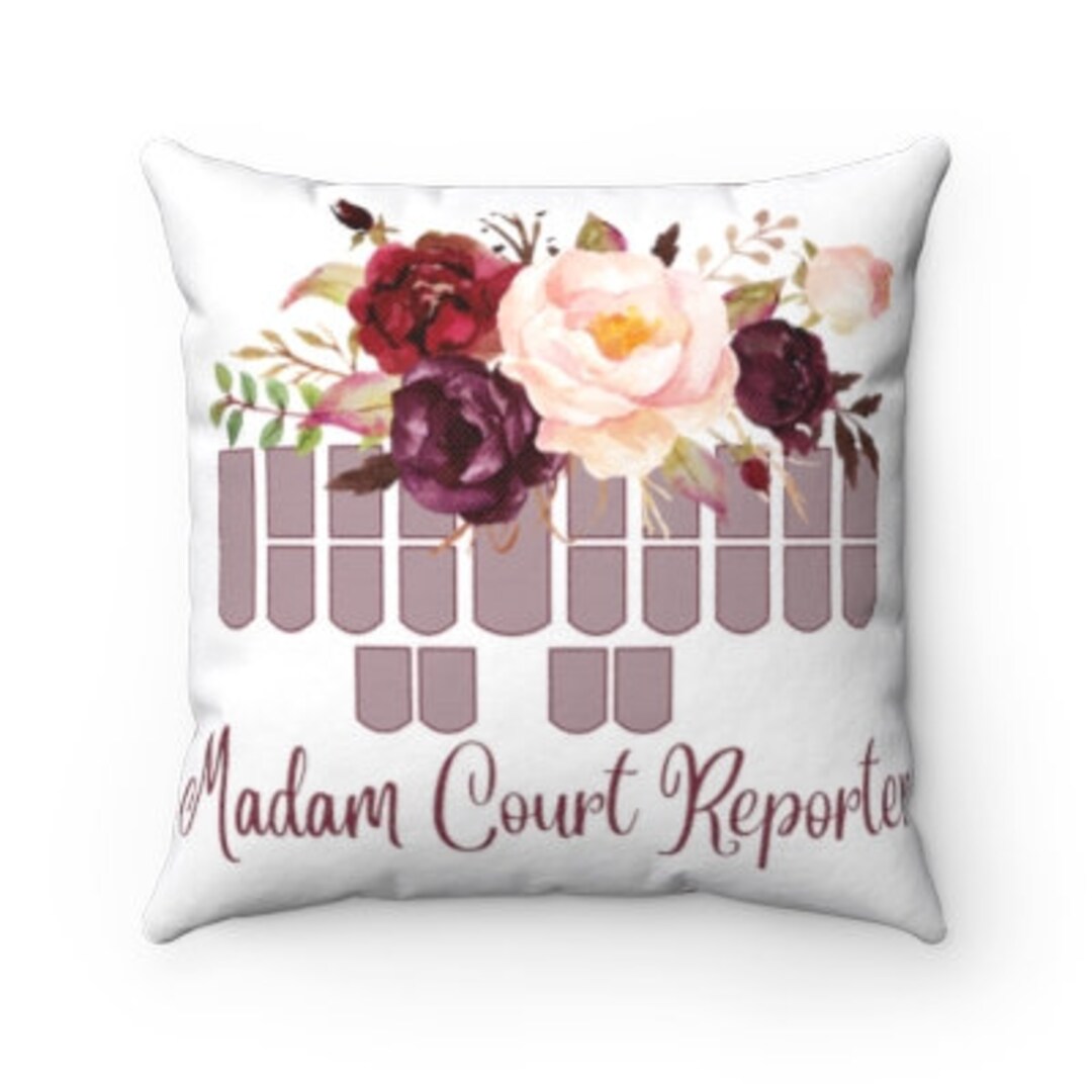 Madam Court Reporter Steno Keyboard, Burgundy and Peach Watercolor Rose ...