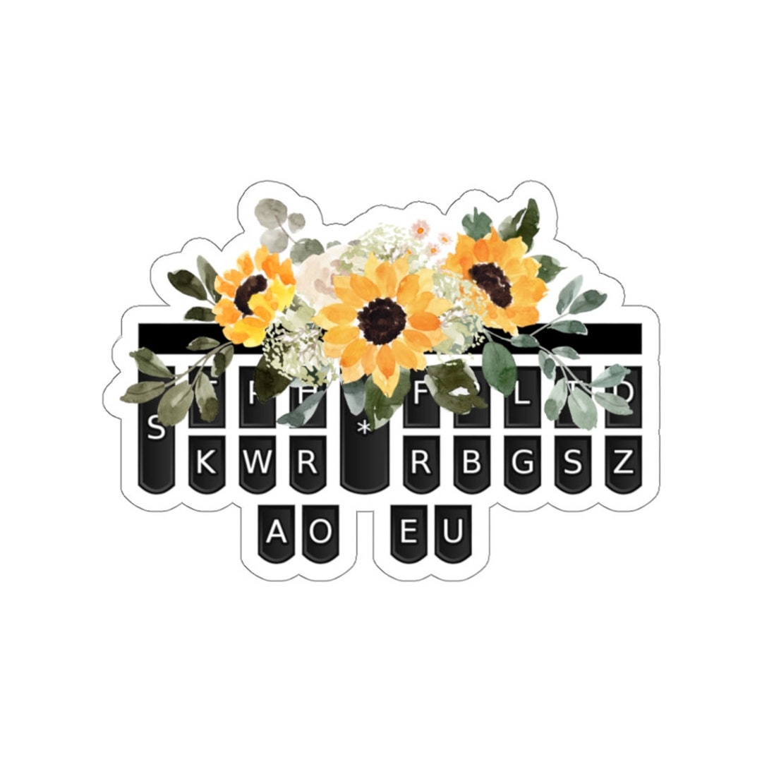 Sunflower Steno Art Kiss-cut Stickers - Etsy