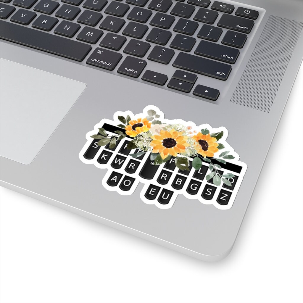 Sunflower Steno Art Kiss-cut Stickers | Etsy