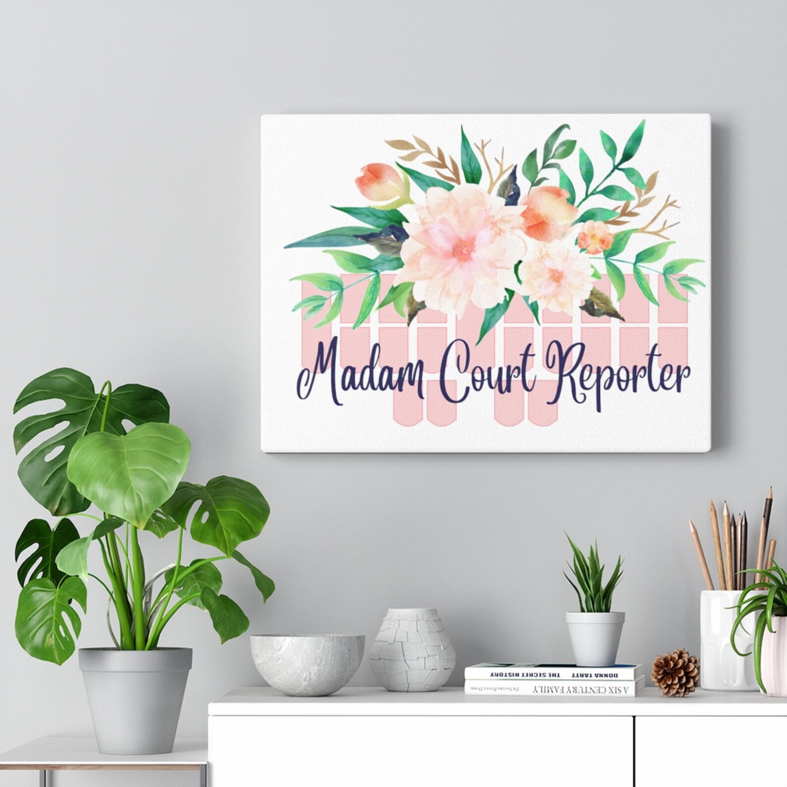 Stenographer Keyboard, Floral Steno Keyboard Madam Court Reporter ...