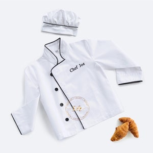 Personalized Kids Chef Coat & Hat: Embroidered Cooking Costume - Etsy
