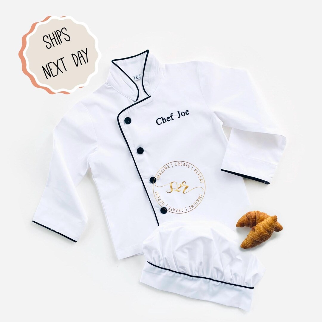 Personalized Kids Chef Coat, Embroidered Chef Jacket With Chef Hat ...