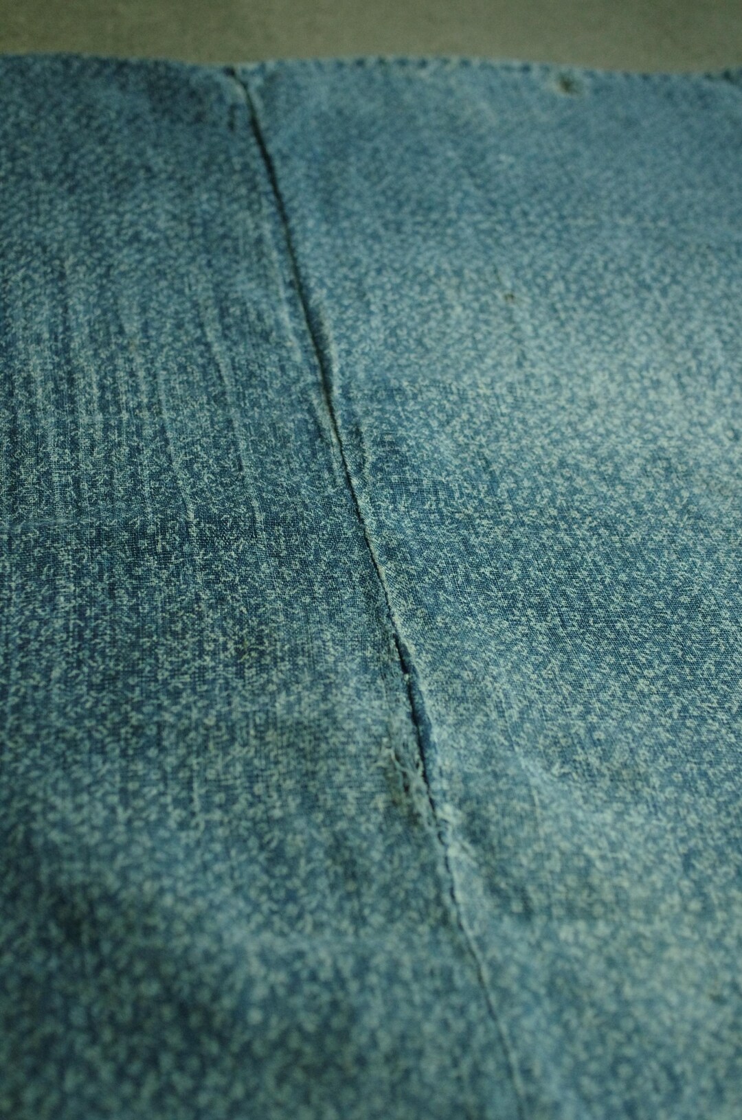 A Thick Indigo Katazome Linen Cloth From the End of the Edo Period. It ...
