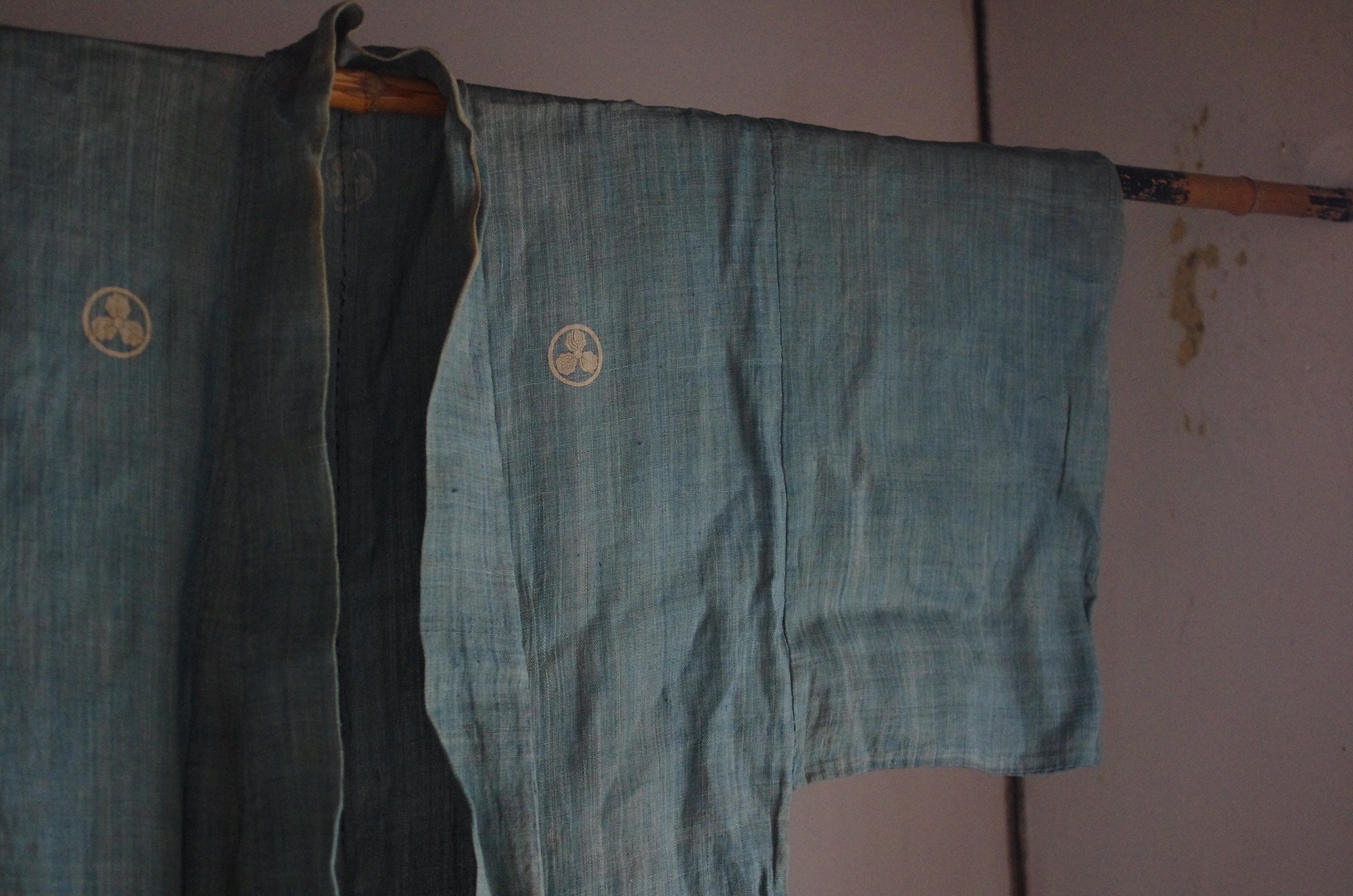 Antique Indigo-dyed浅葱色asagi-iro Linen Kimono. With Family - Etsy
