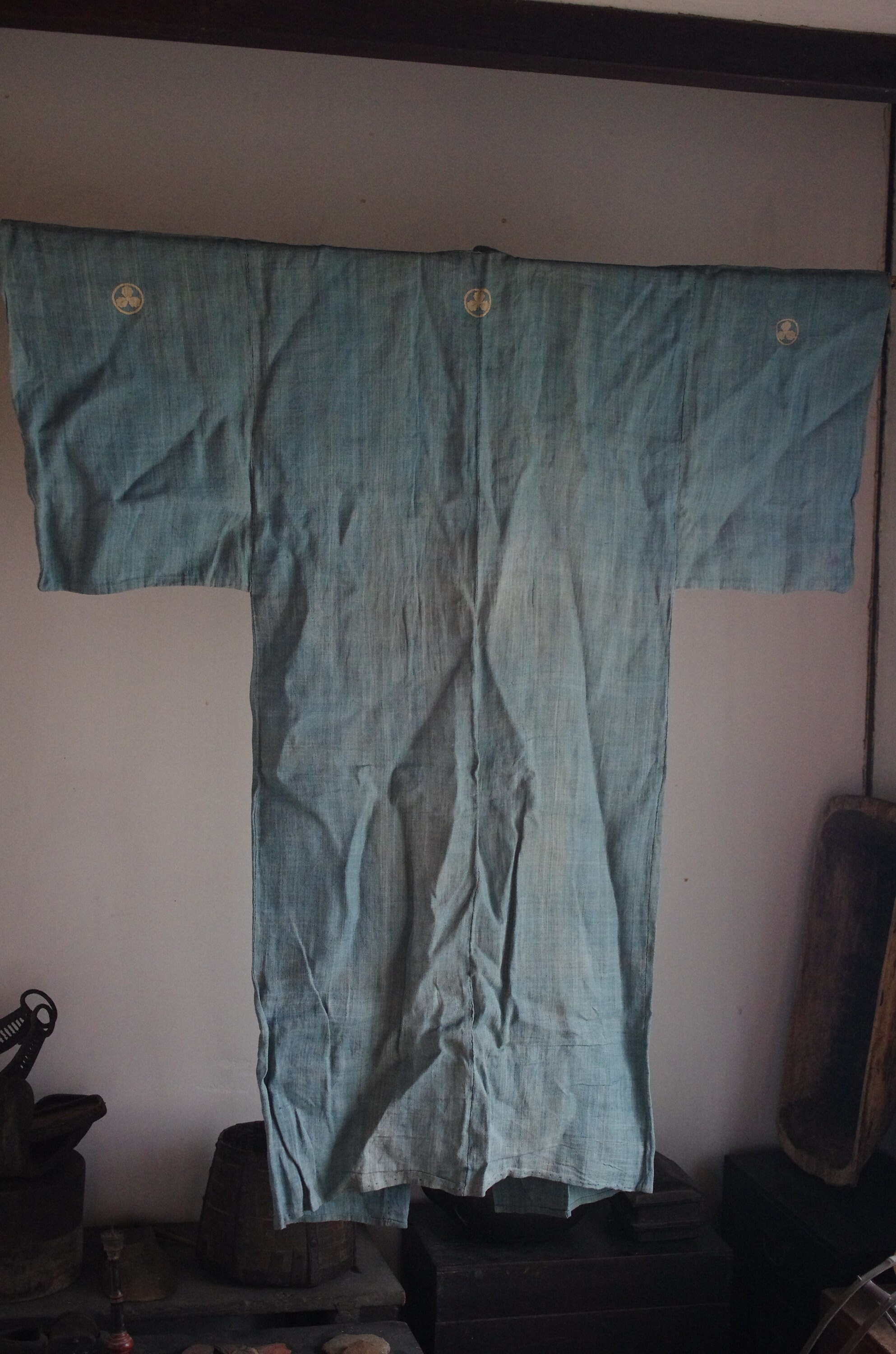 Antique Indigo-dyed浅葱色asagi-iro Linen Kimono. With Family - Etsy