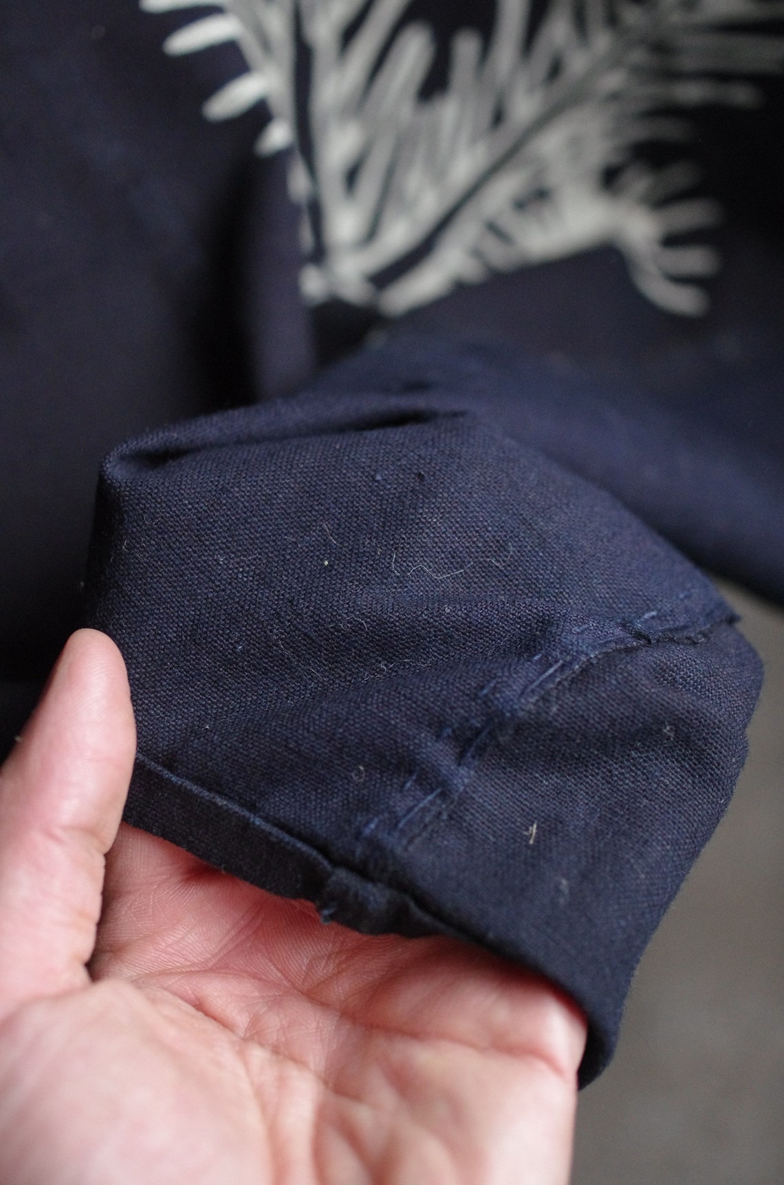 Dark Indigo Tsutsugaki Dyed Fabric From the Taisho Period. Paper Crane ...