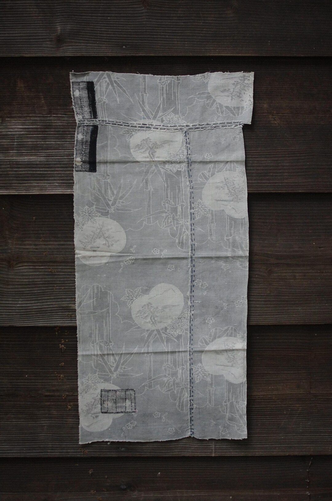 Stencil-dyed Cotton Fabric With Beautiful Patches, Found in Odate ...