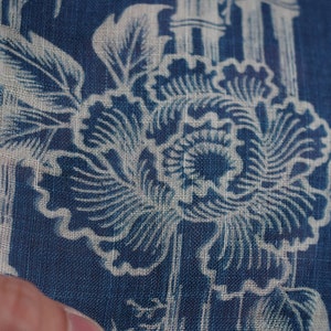 Indigo-dyed Linen Cloth From Around the Taisho Period. Crane and Bamboo ...