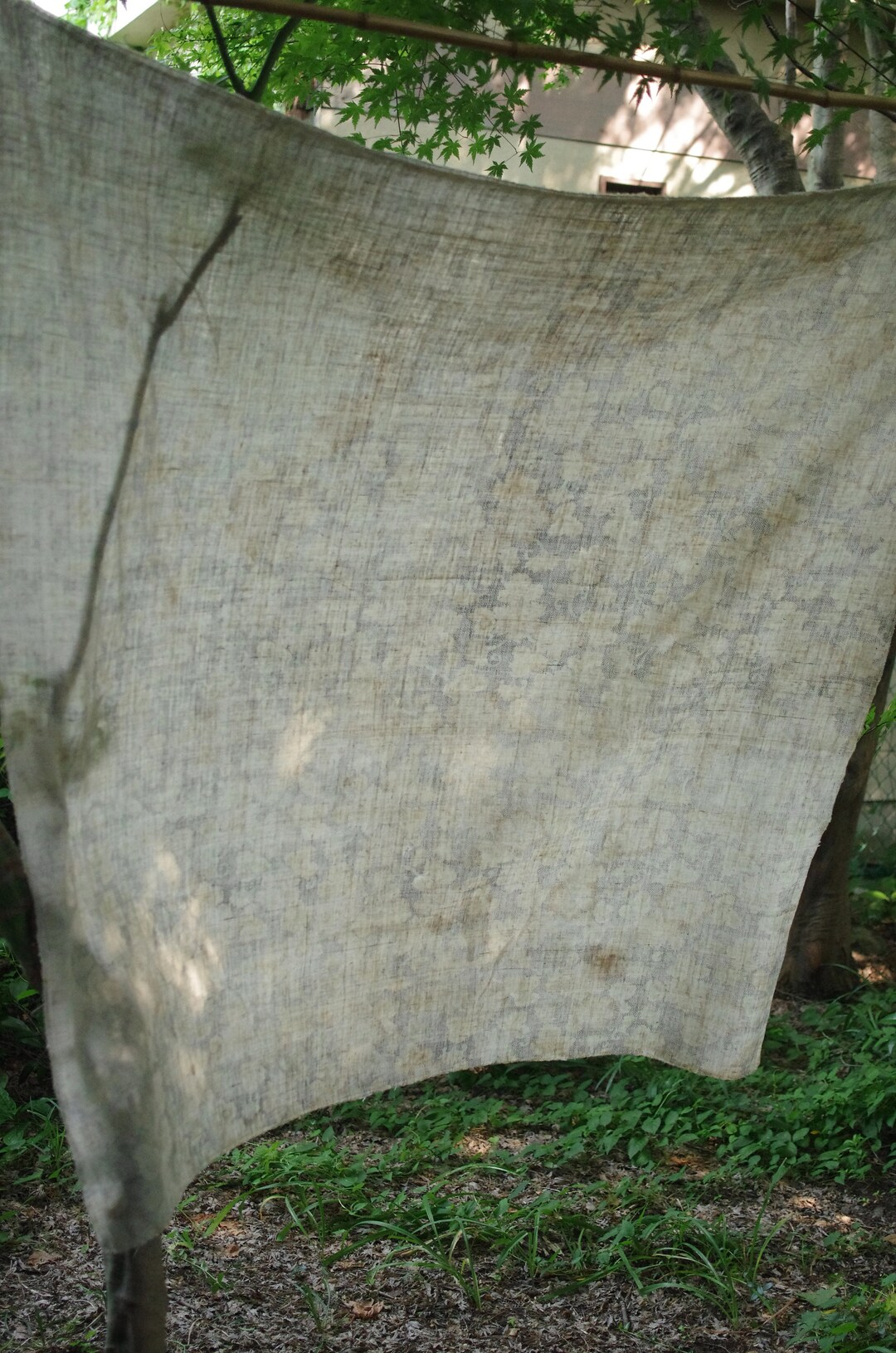 A Cotton Furoshiki Wrapping Cloth Made in Sakai Sarasa Around the End ...