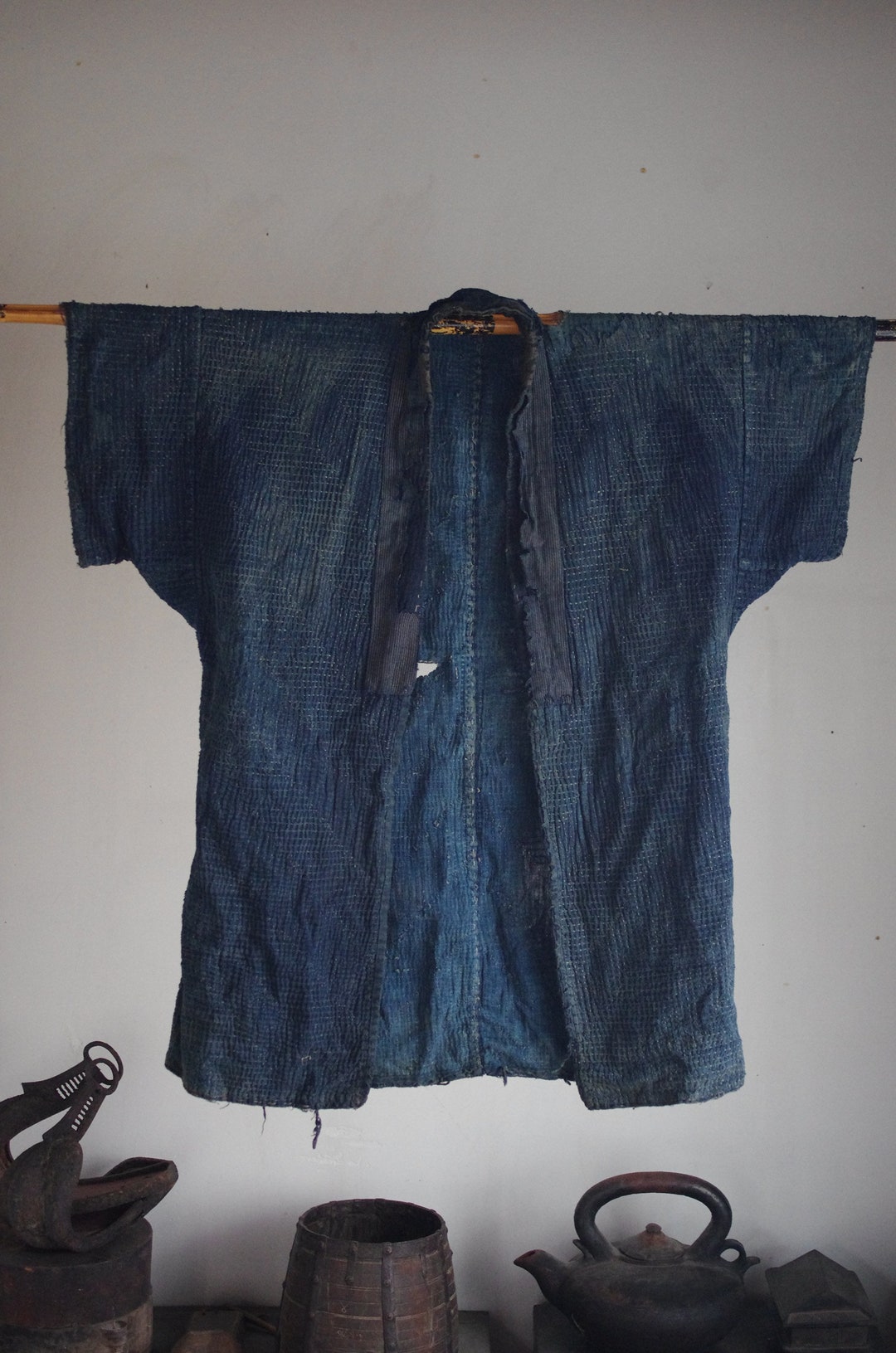 Special Indigo-dyed Boro "shonai Sashiko" Noragi - Etsy