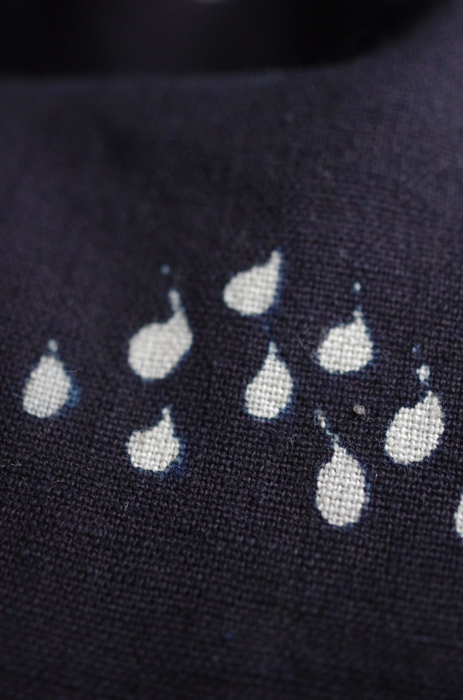 Dark Indigo Tsutsugaki Dyed Fabric From the Taisho Period. Paper Crane ...