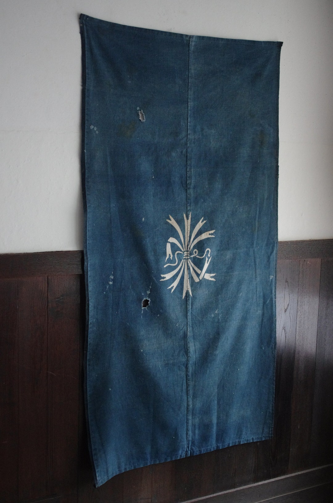 Indigo-dyed Tsutsugaki Cotton Cloth From Around the Meiji Era. - Etsy