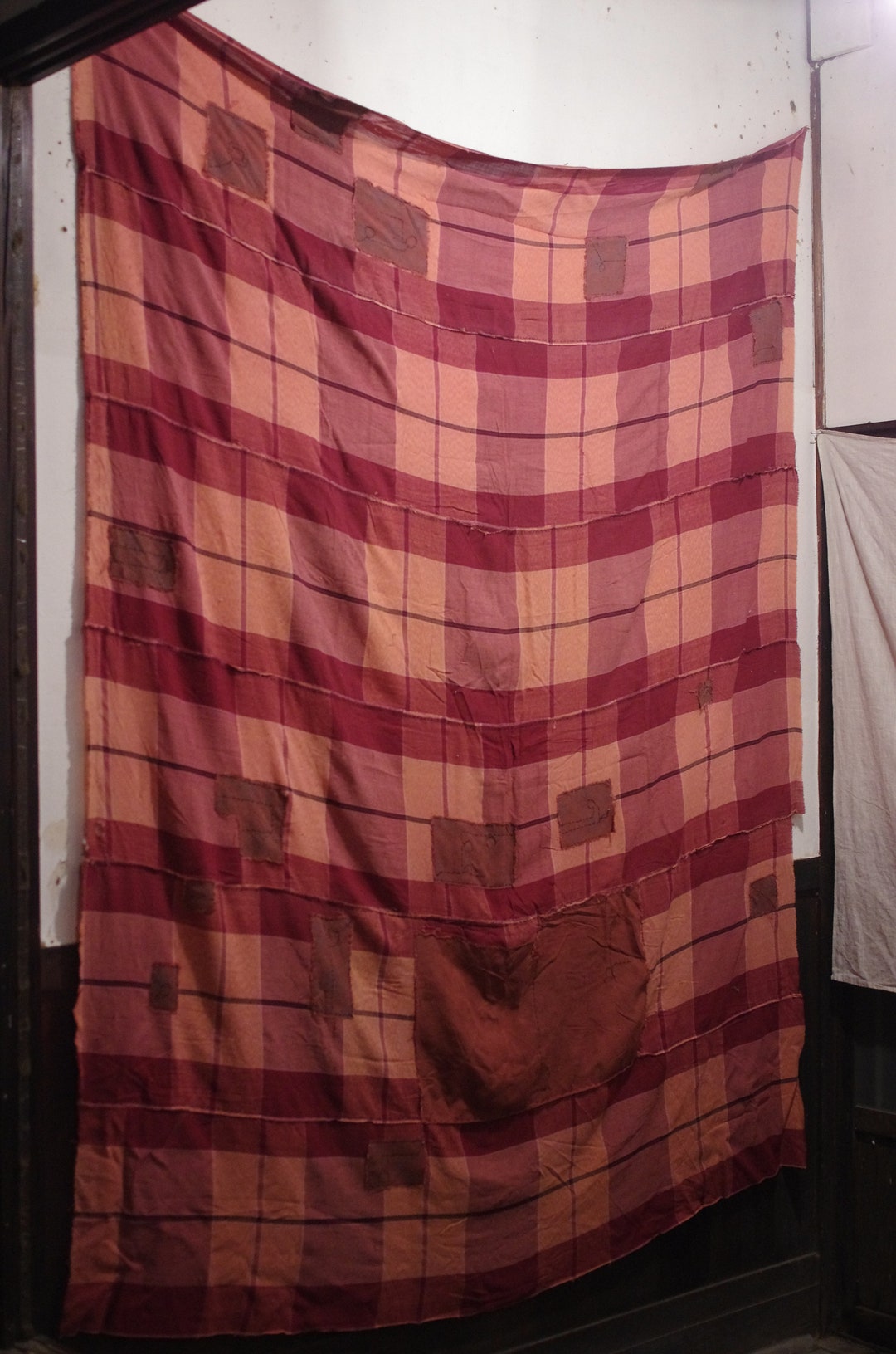 Checkered Cotton Cloth With Lots of Patchwork From the Showa Era. - Etsy