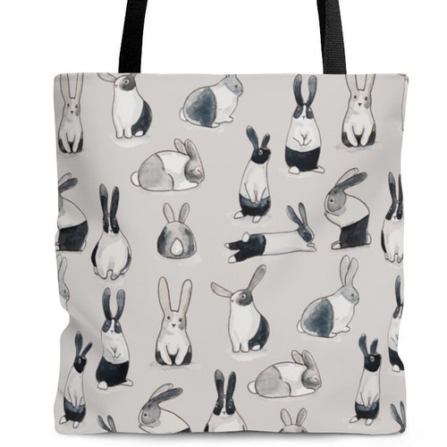 I Heart Bunnies Canvas Tote Bag Cute Bunny Bunnies Reusable - Etsy