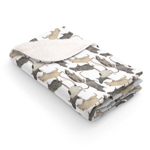 Cute Rat Pattern Sherpa Blanket - Rat Lover Owner Gift - Pet Rat Gifts ...