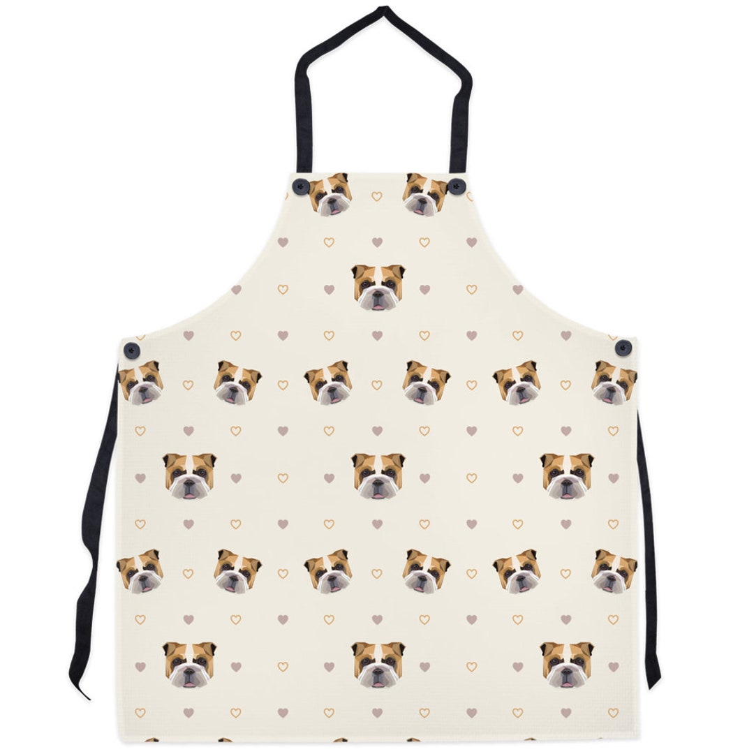 English Bulldog Pattern Apron - Dog Owner Gift - English Bulldog Gift ...