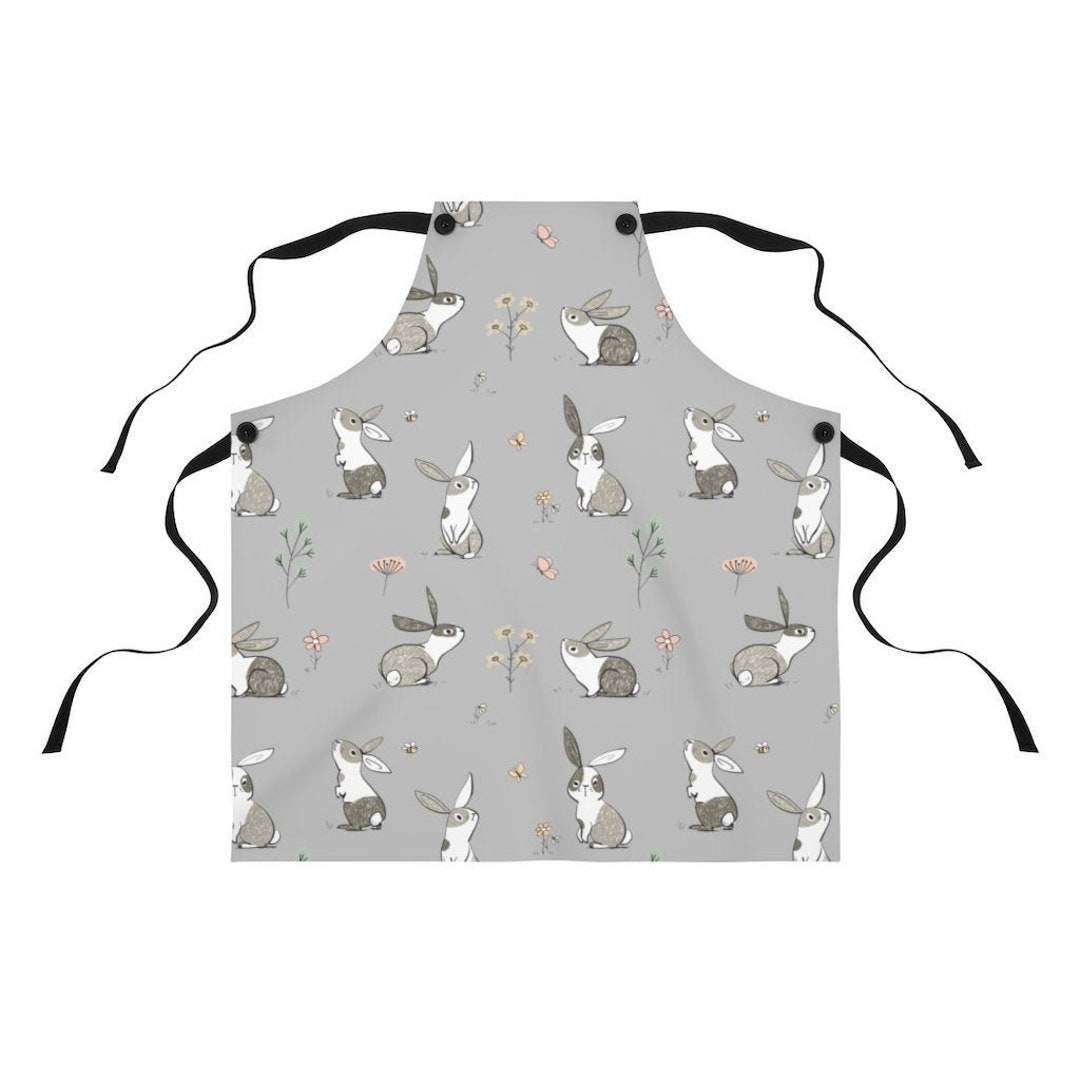 Cute Rabbit Pattern Apron - Bunny Rabbit Lover Gift - Bunny Rabbit ...