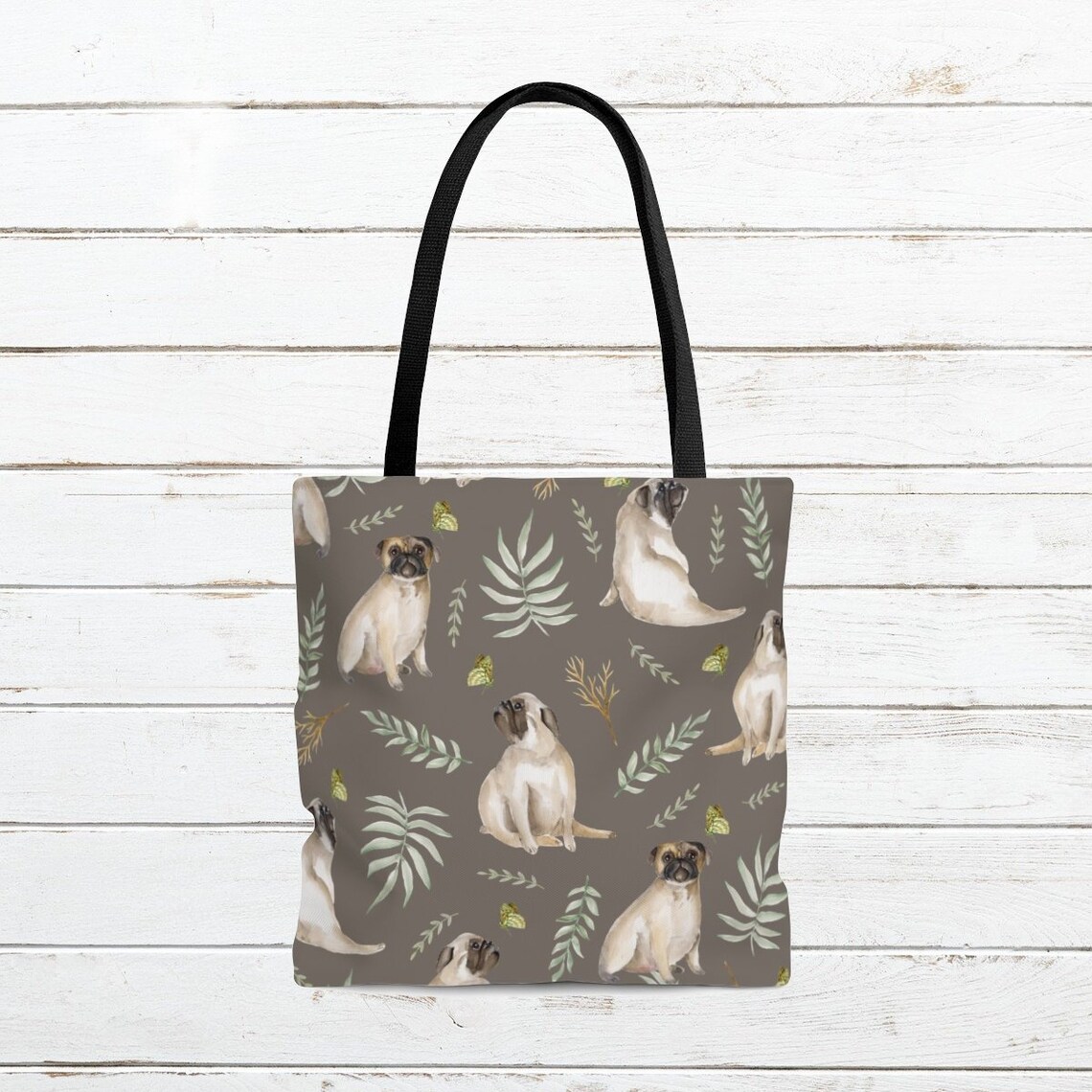 Pug Lovers Tote Bag - Pug Gift - Dog Owner Gift - Beach Bag - Carlin ...