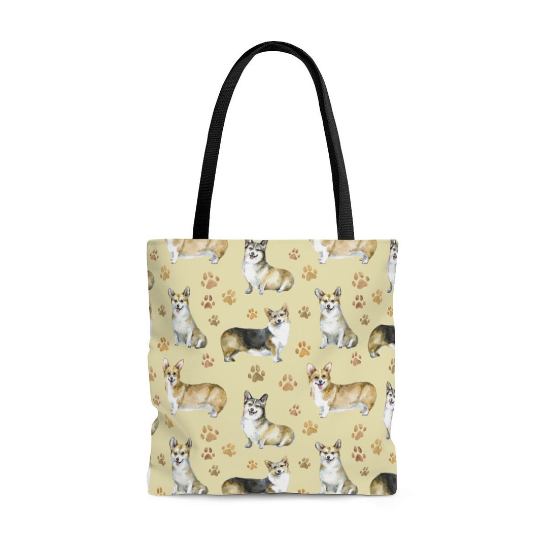 Cute Corgi Tote Bag, Corgi Print Tote Bag. Dog Owner Gift, Corgi Owner ...