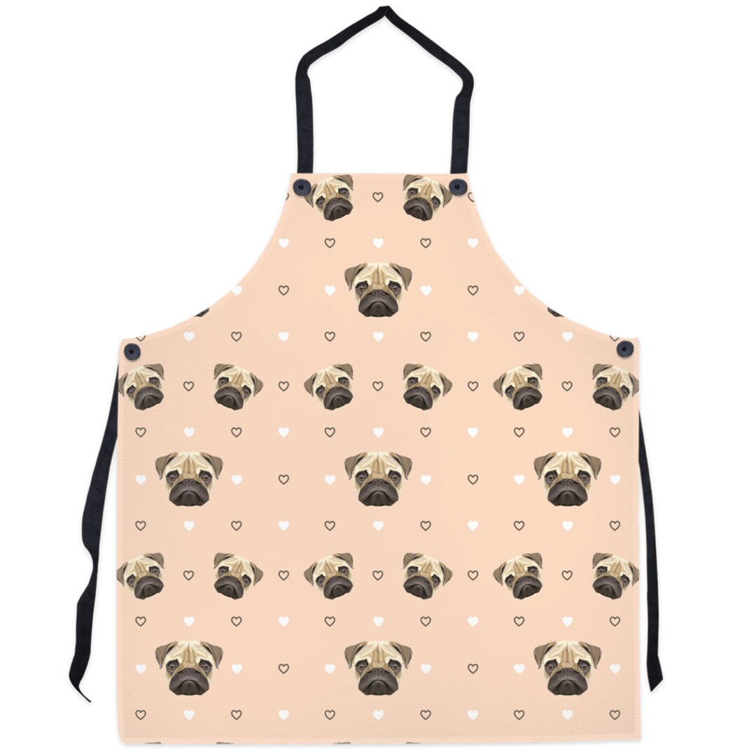 Pug Pattern Apron - Dog Owner Gift - Pug Gift - Pug Lover Gift - Dog ...