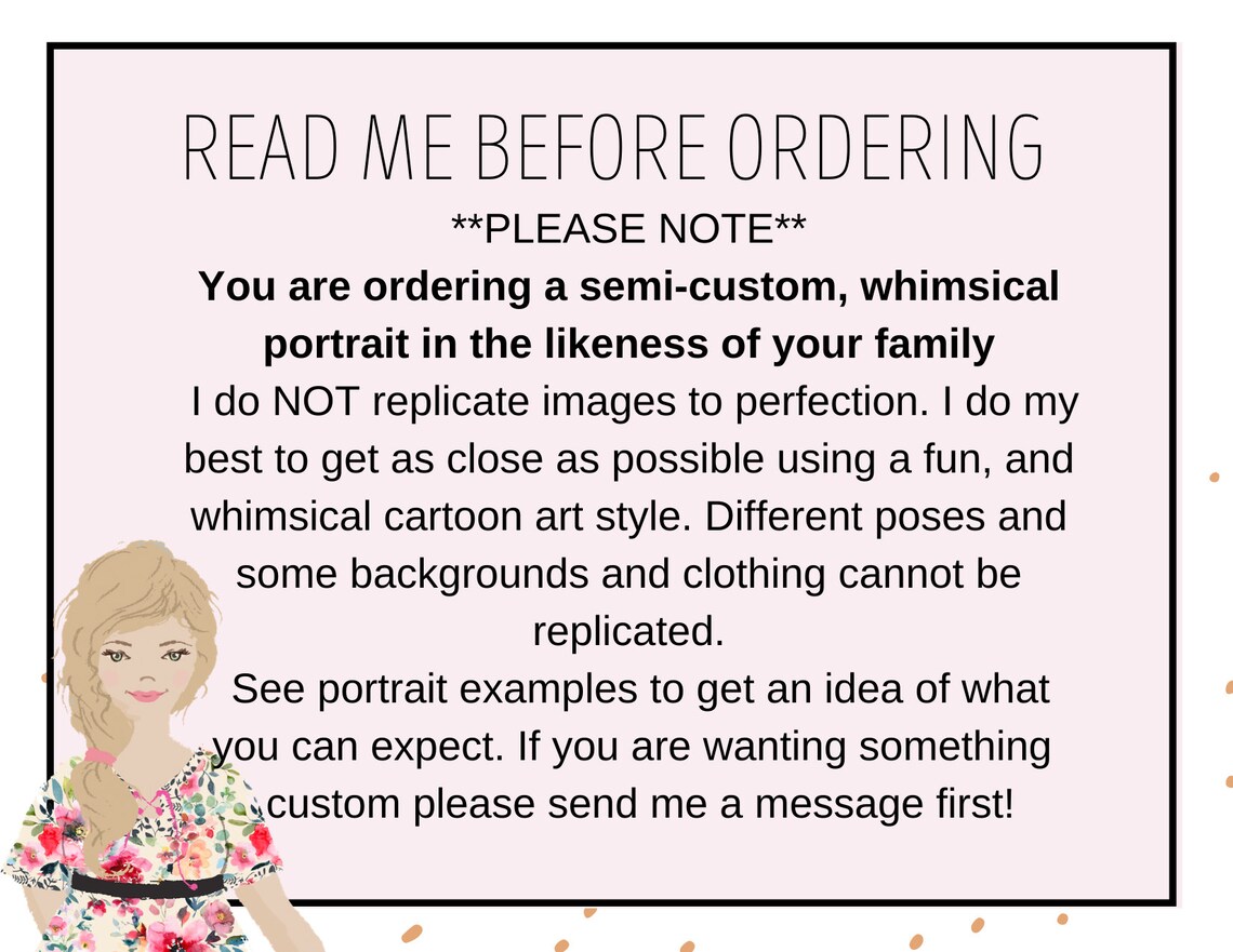 Family Portrait Illustration Printable Custom Digital | Etsy