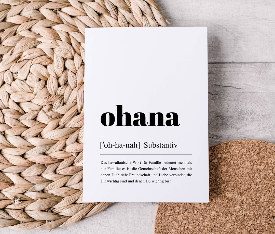 Ohana Card Definition Family Greeting Card Thank You Card Friendship ...