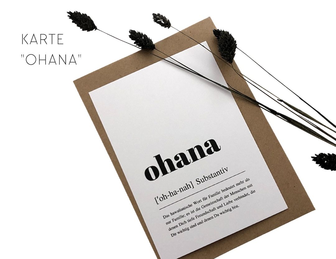 Ohana Map Definition Family Greeting Card Thank You Card - Etsy UK