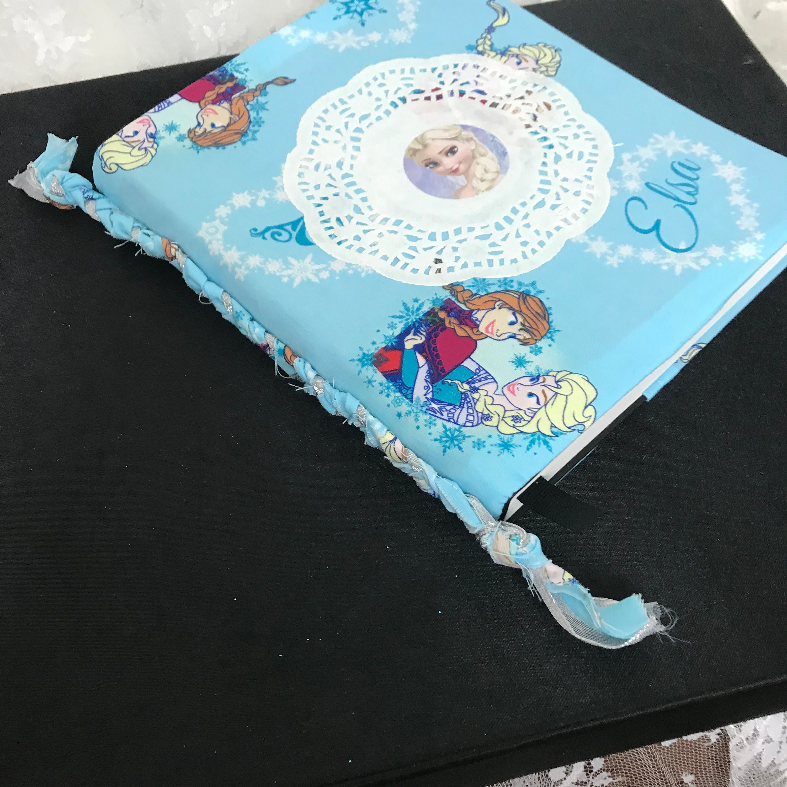 Disney Frozen Elsa Fabric Covered Journal 144 Ruled Pages 7 7/8" Tall X ...