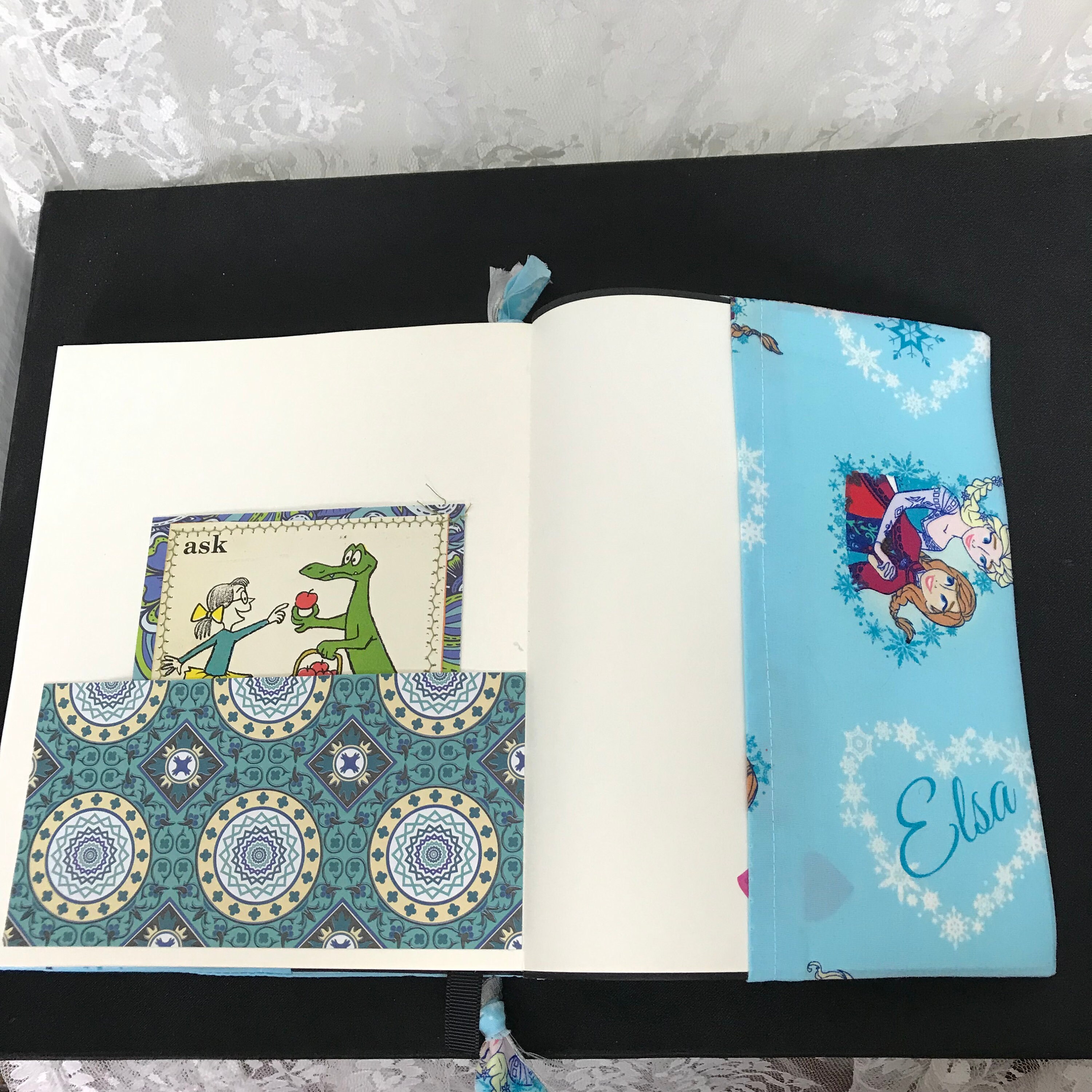 Disney Frozen Elsa Fabric Covered Journal 144 Ruled Pages 7 7/8 Tall X ...