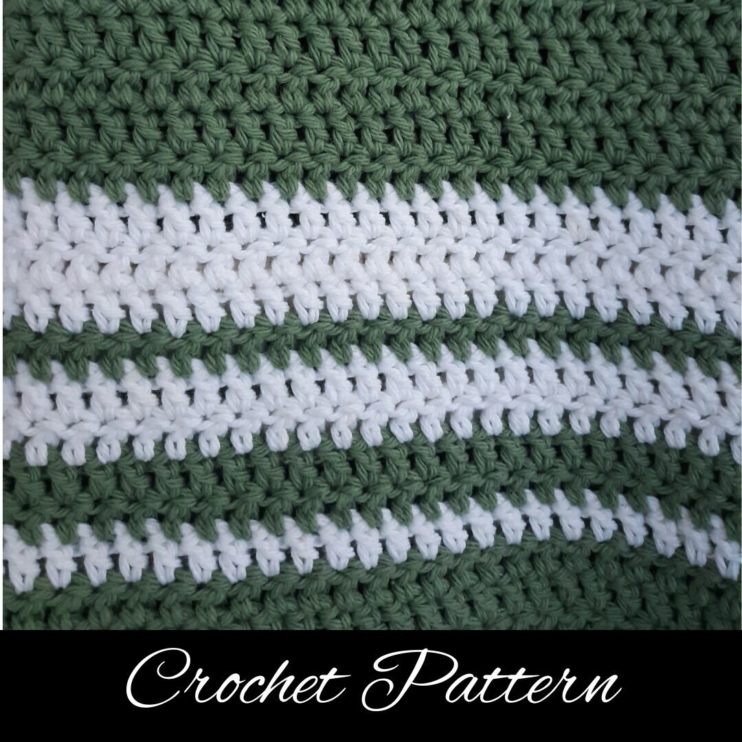 Pattern: Green and White Crochet Cotton Rug - PDF DOWNLOAD - Etsy
