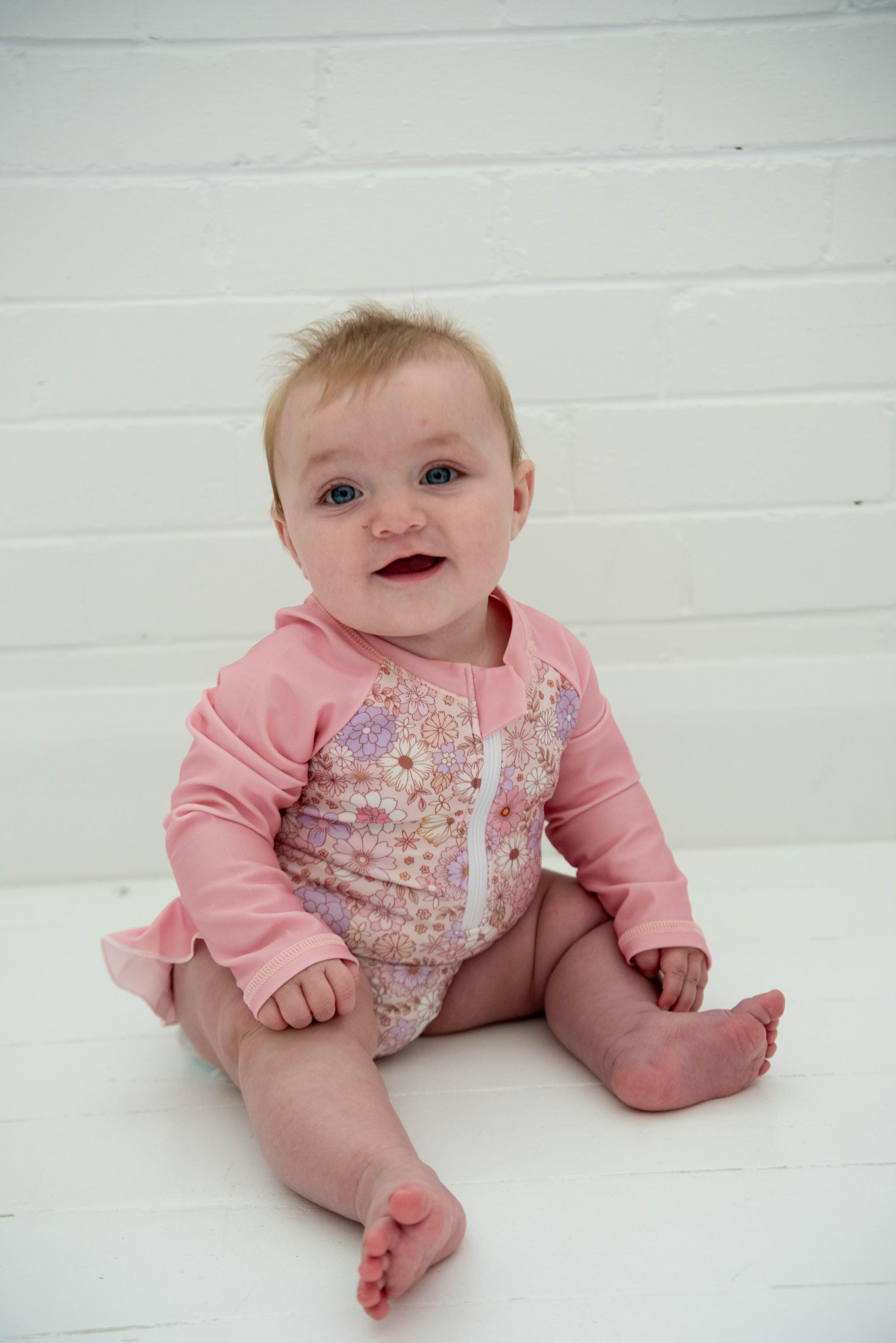 Blossom Kids Swimmers | Floral Long Sleeve Rashie | SPF30 | Sizes 0–6 ...