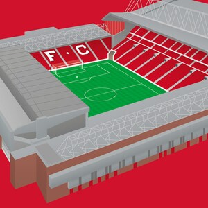 Anfield Liverpool FC Illustrated Football Stadium Art Print Poster - Etsy