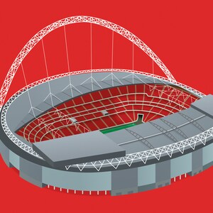 Wembley Stadium - England Football - Illustrated Football Art Print ...