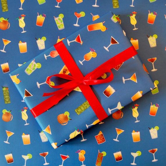 Cocktail Wrapping Paper | Etsy