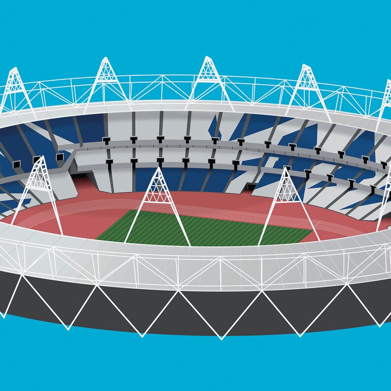 London Olympic Stadium – Illustrated Football Art Print Poster - Etsy