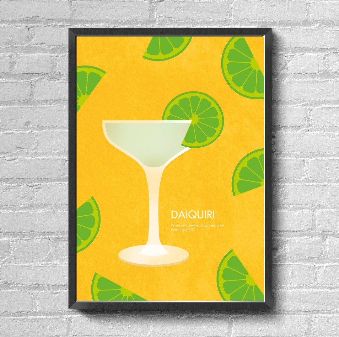 Daiquiri Cocktail Illustrated Art Print Poster - Etsy