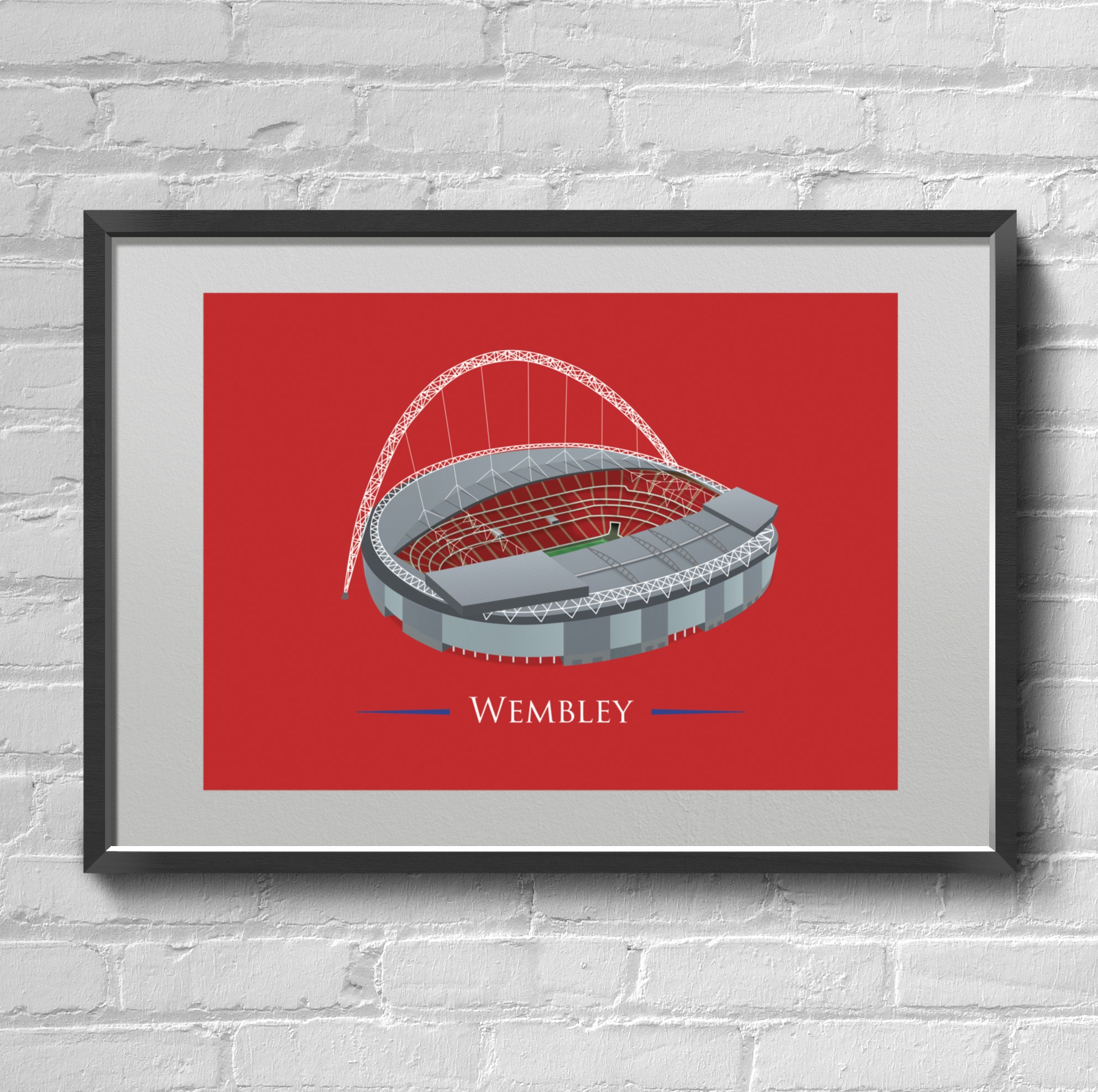 Wembley Stadium - England Football - Illustrated Football Art Print ...