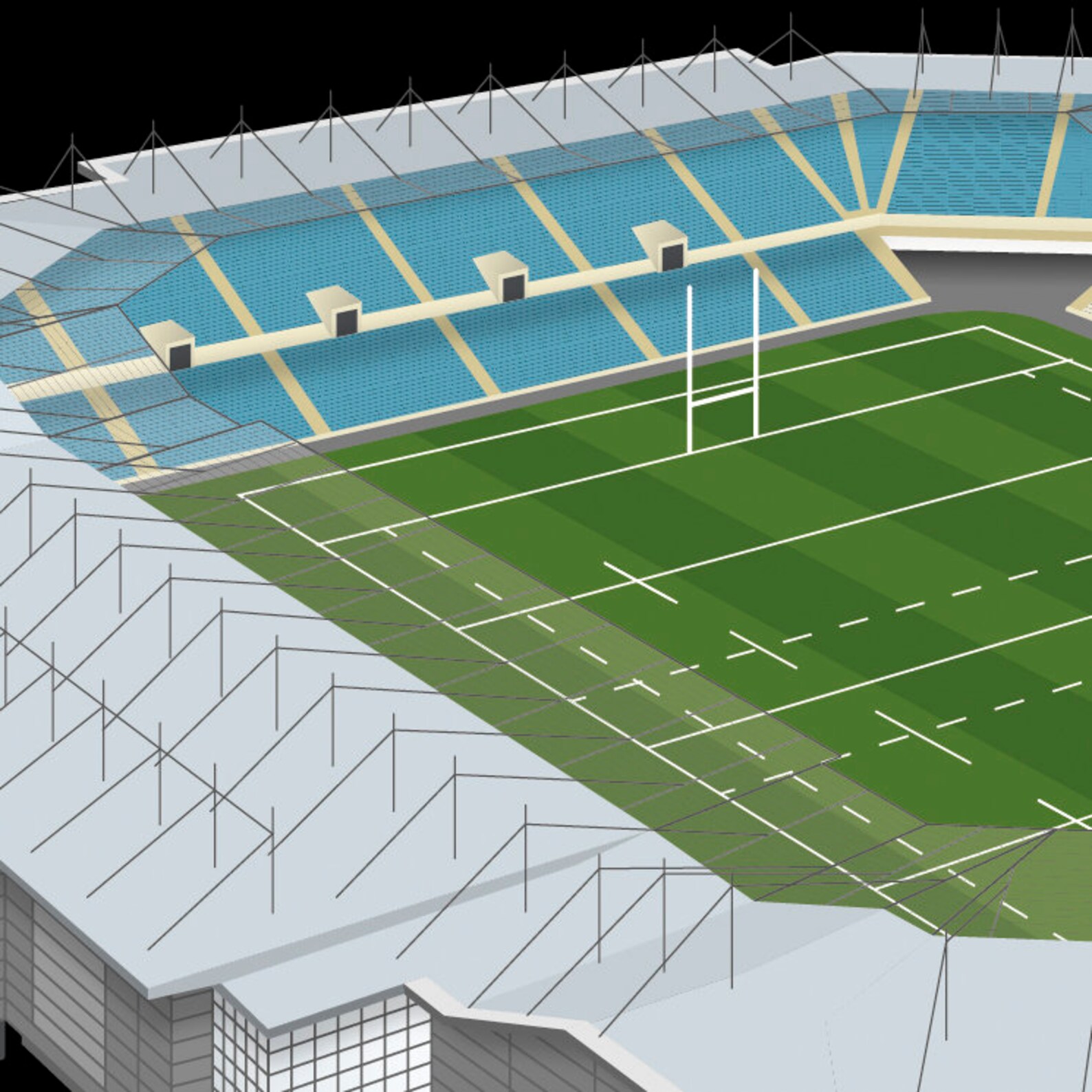 Sandy Park Stadium Exeter Chiefs RC Illustrated Rugby Art Print Poster ...