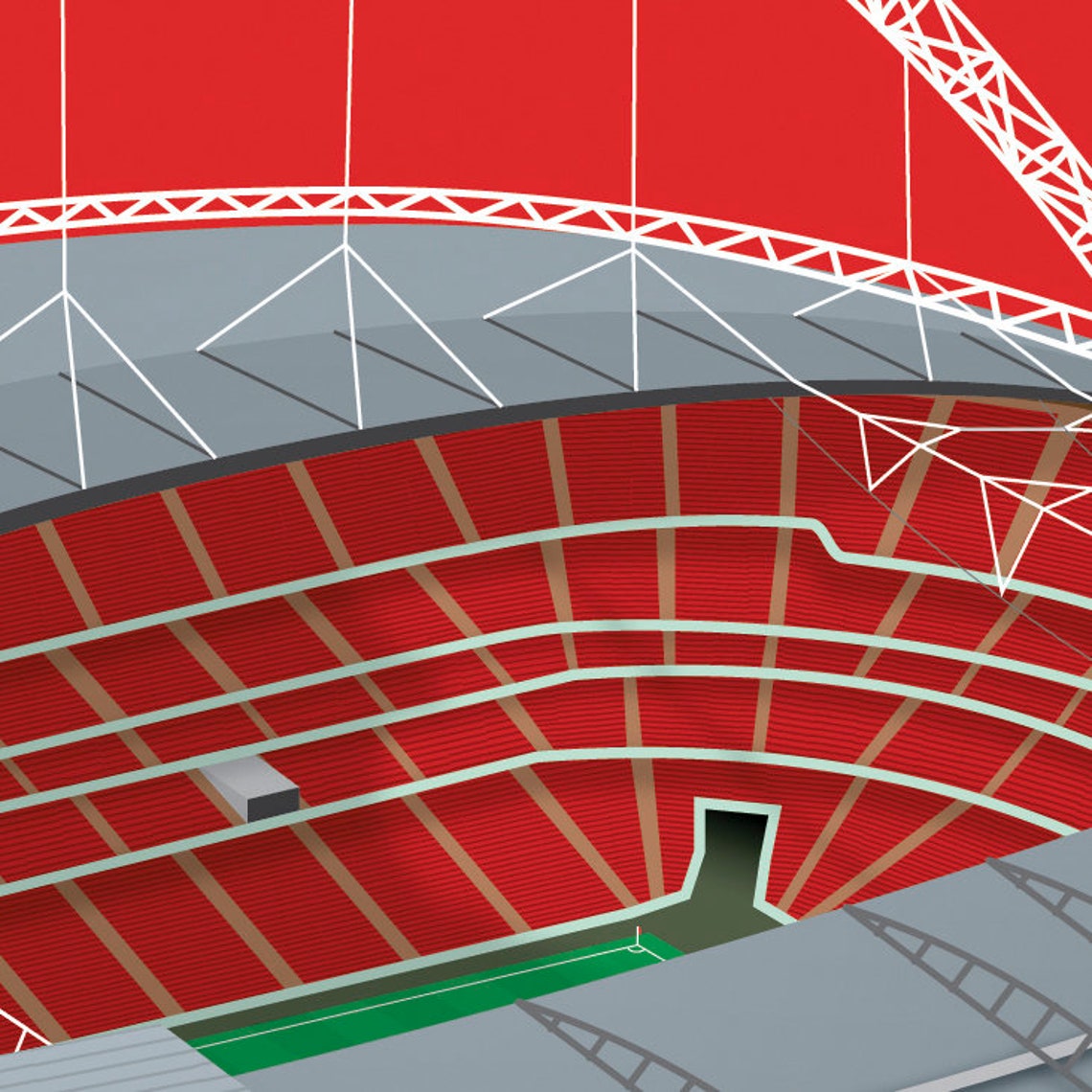 Wembley Stadium - England Football - Illustrated Football Art Print ...