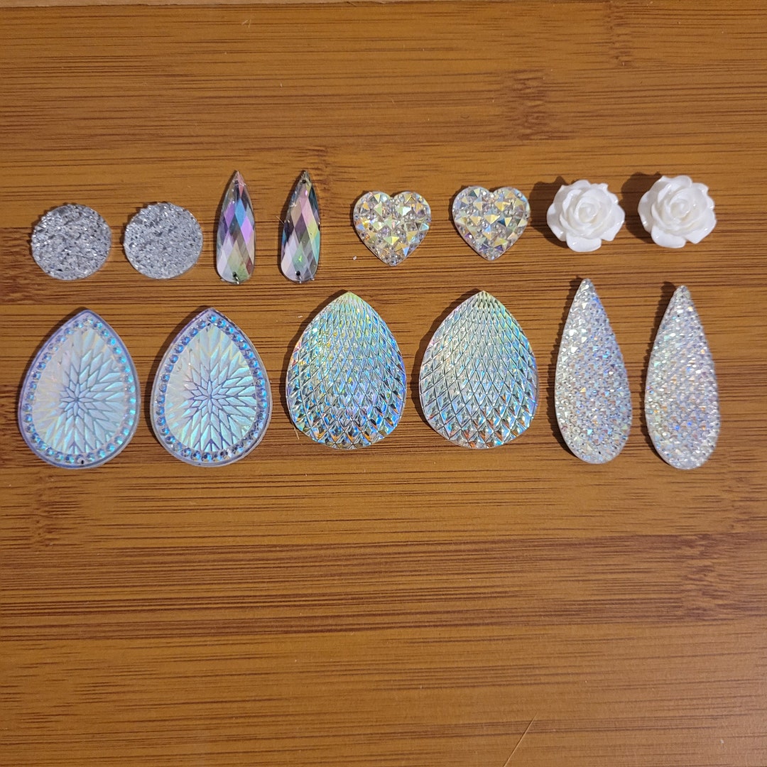 Beading Set, Beading Cabs, Flat Back Cabochons, Rhinestones, Black Cabs ...