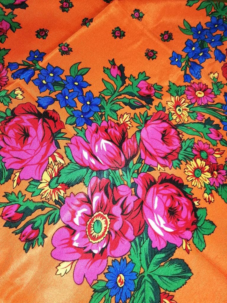 Kokum Scarf Floral Print Scarf Bright Scarf Traditional | Etsy Canada