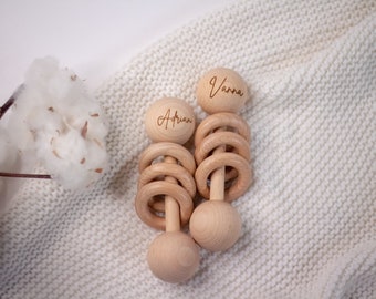 Wooden Baby Rattle - Etsy