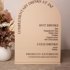 Acrylic Bar Menu Arch Bar Menu Custom Drinks Menu Bar Menu Wedding Menu ...