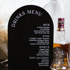 Acrylic Bar Menu Arch Bar Menu Custom Drinks Menu Bar - Etsy