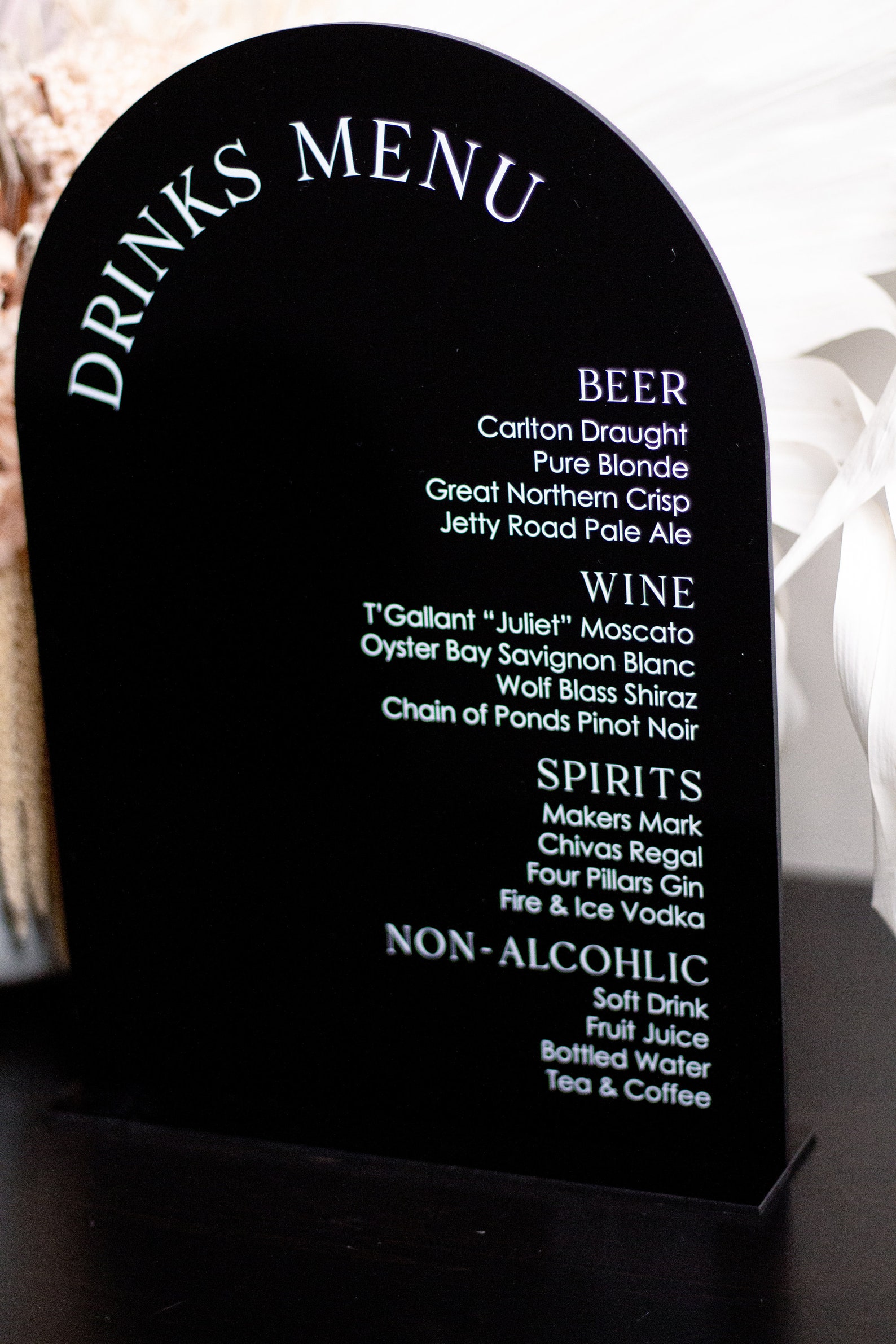 Acrylic Bar Menu Arch Bar Menu Custom Drinks Menu Bar - Etsy