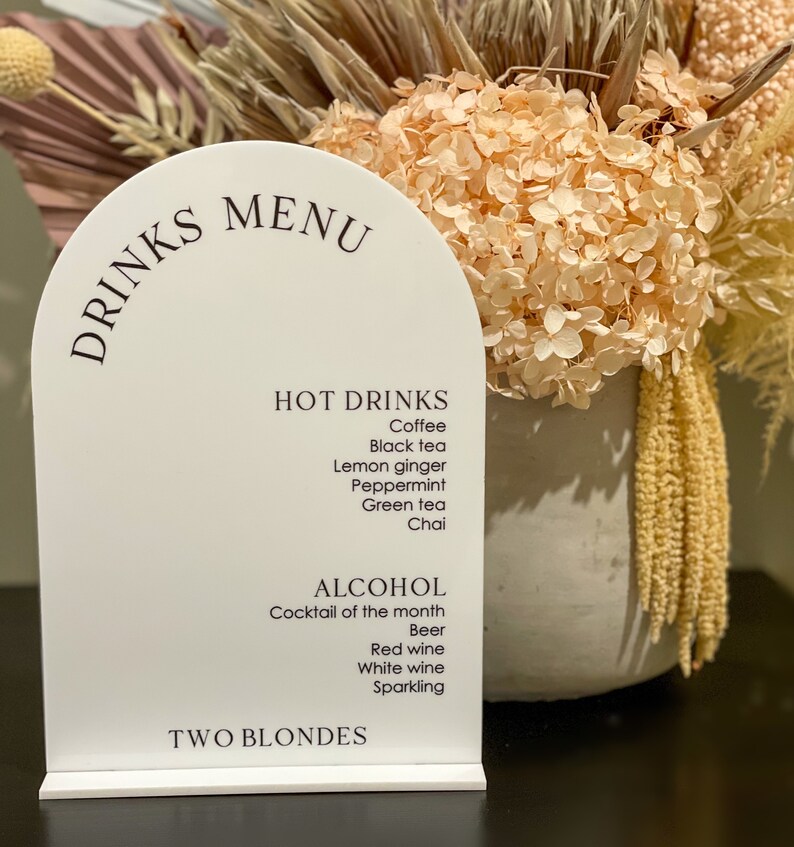 Acrylic Bar Menu Arch Bar Menu Custom Drinks Menu Bar - Etsy Australia